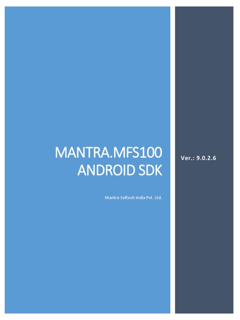 MANTRA - MFS100 Android SDK 9.0.3.2 | PDF | Boolean Data Type | Integer (Computer Science)