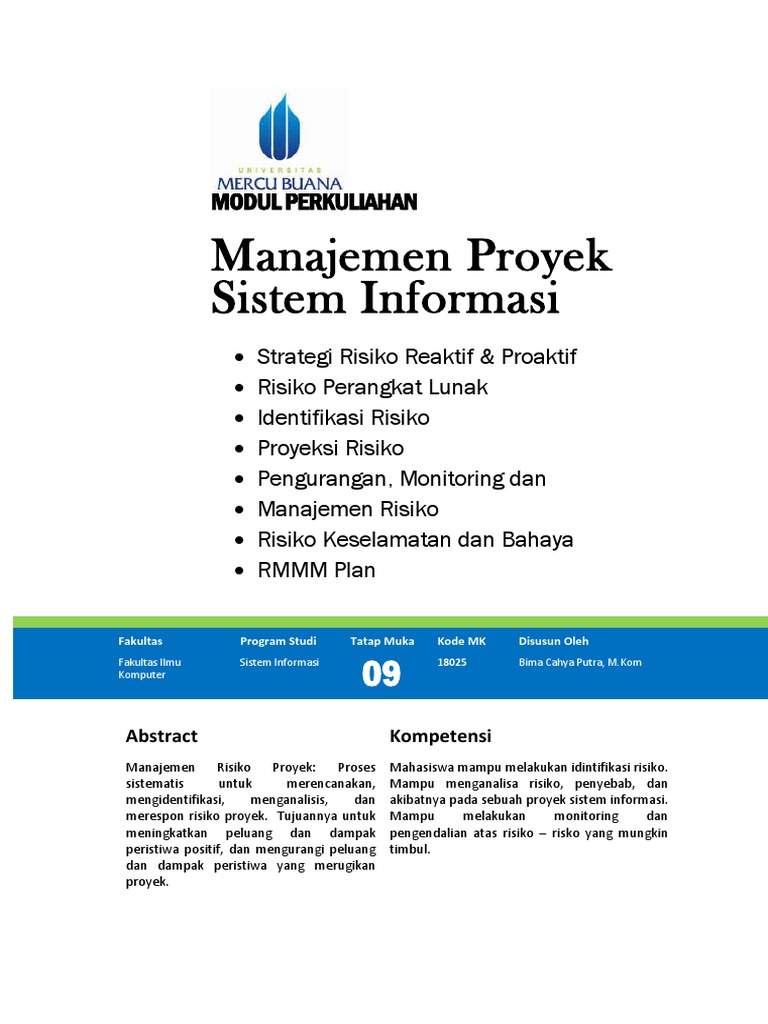Modul Manajemen Proyek Sistem Informasi (TM9) | PDF | Seni | Komputer