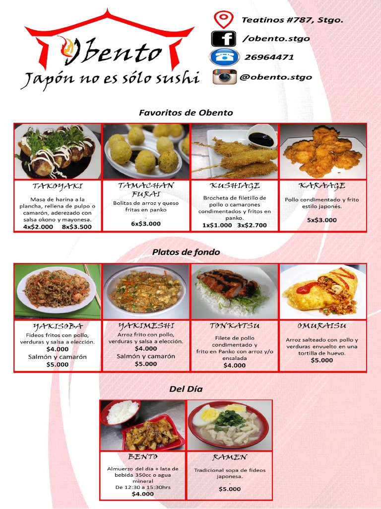 Obento Menu PDF | PDF