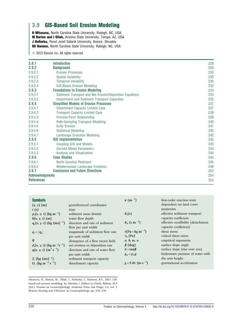 GIS-Based Soil Erosion Modeling - Mitasova2013 | PDF | Erosion ...