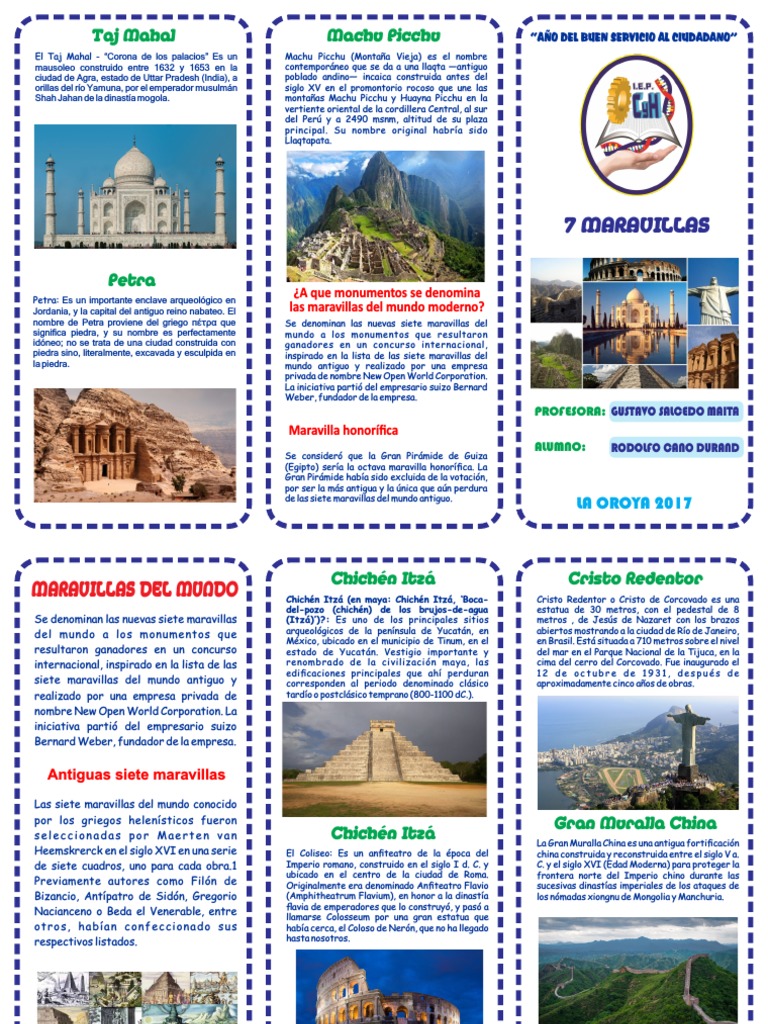 Triptico 7 Maravillas | PDF