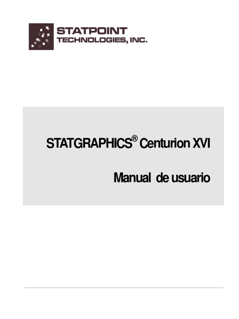 Manual Principal StatGraphics | Descargar gratis PDF | Point and Click | Programa de computadora