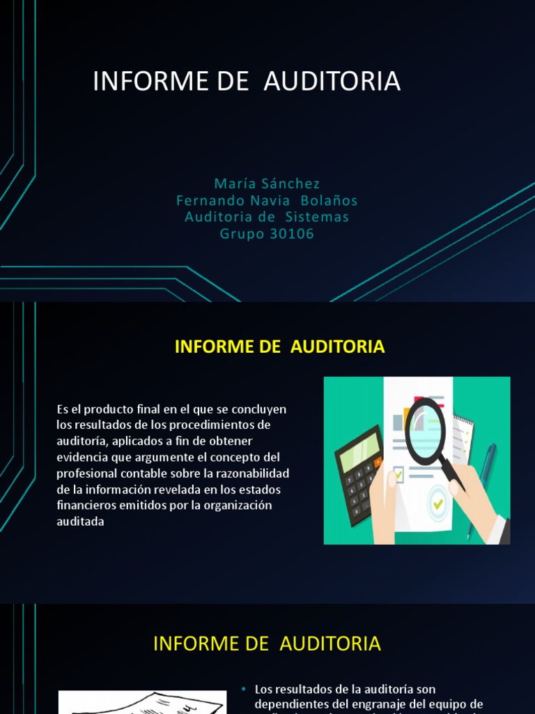 Informe de Auditoria | Descargar gratis PDF | Auditoría | Contralor