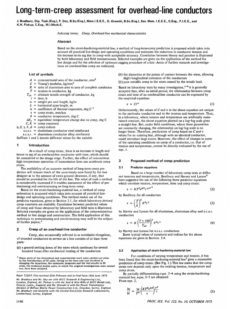 Long-term Creep Prediction Method for Overhead Power Transmission Lines ...