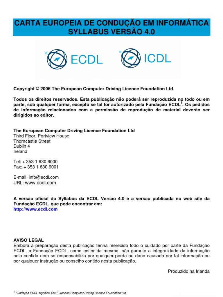 Syllabus ECDL Core V4 | PDF