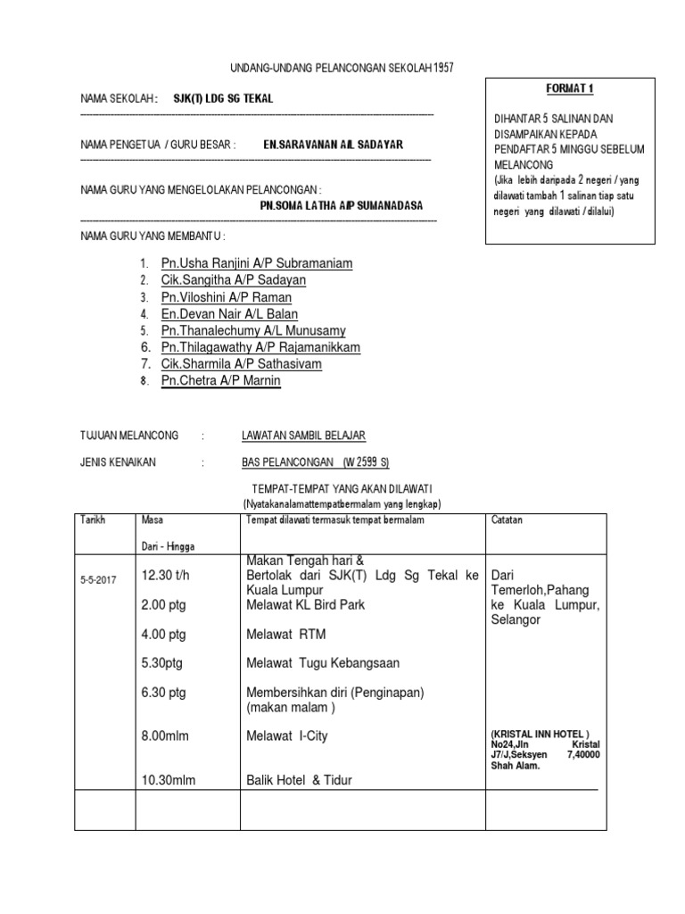 Format Baru Lawatan | PDF