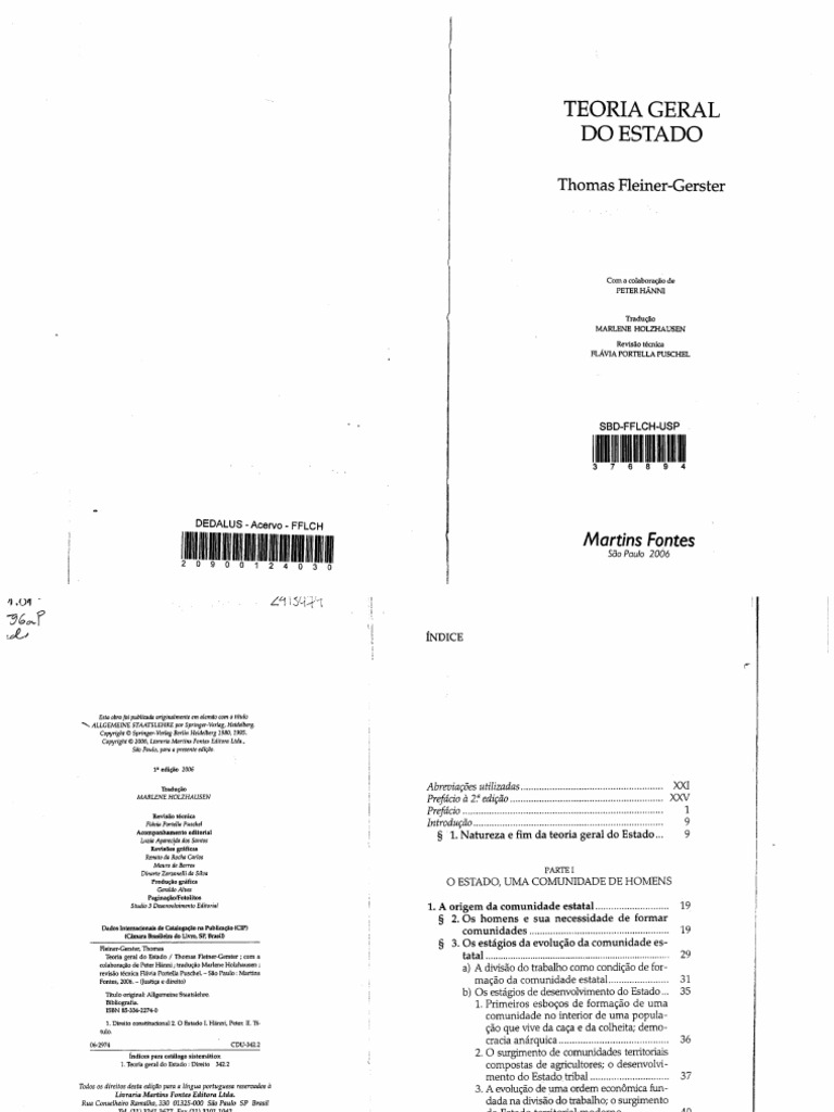 Thomas Fleiner Gerster - Teoria Geral Do Estado | PDF