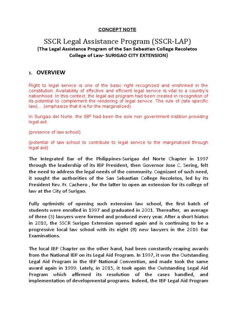 Concept Note SSCR | Download Free PDF | Legal Aid | Internship