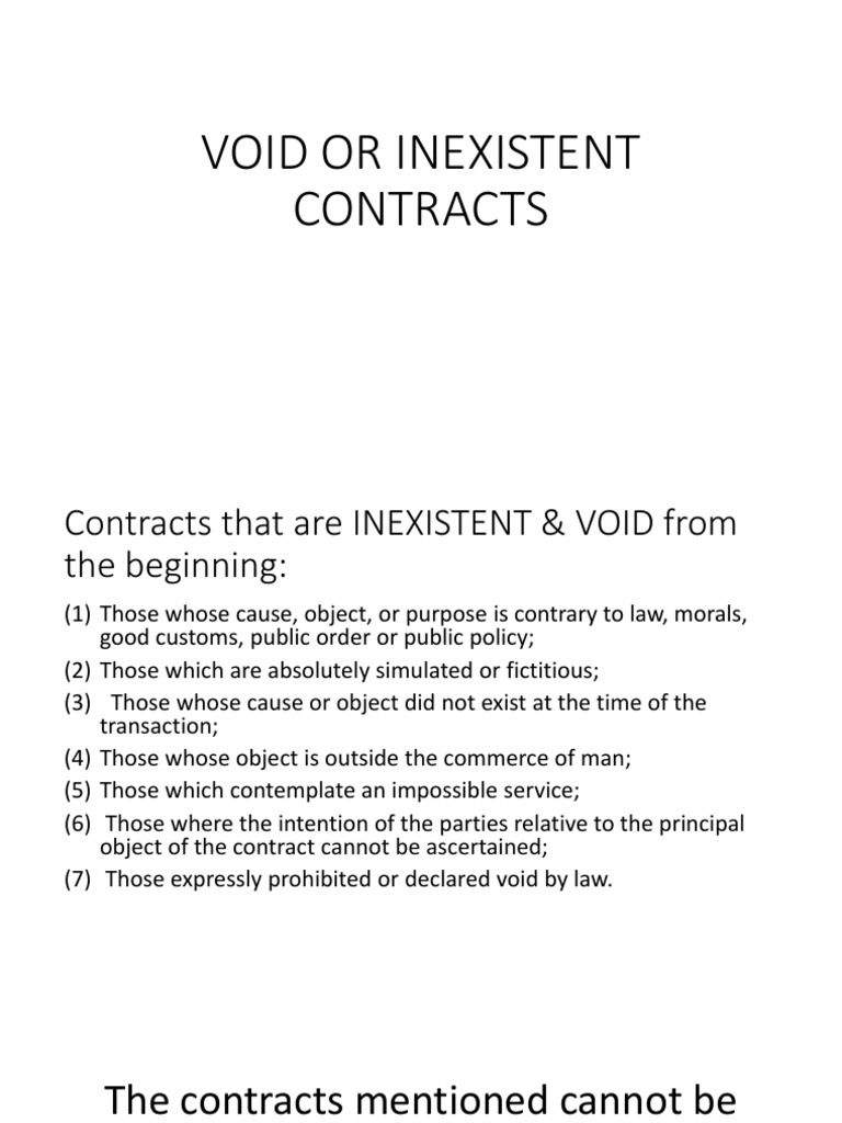 Void Contracts | PDF