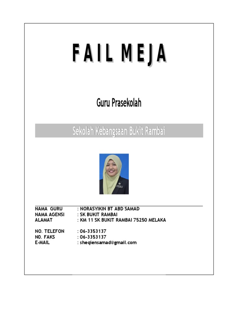 Fail Meja Guru Prasekolah | PDF