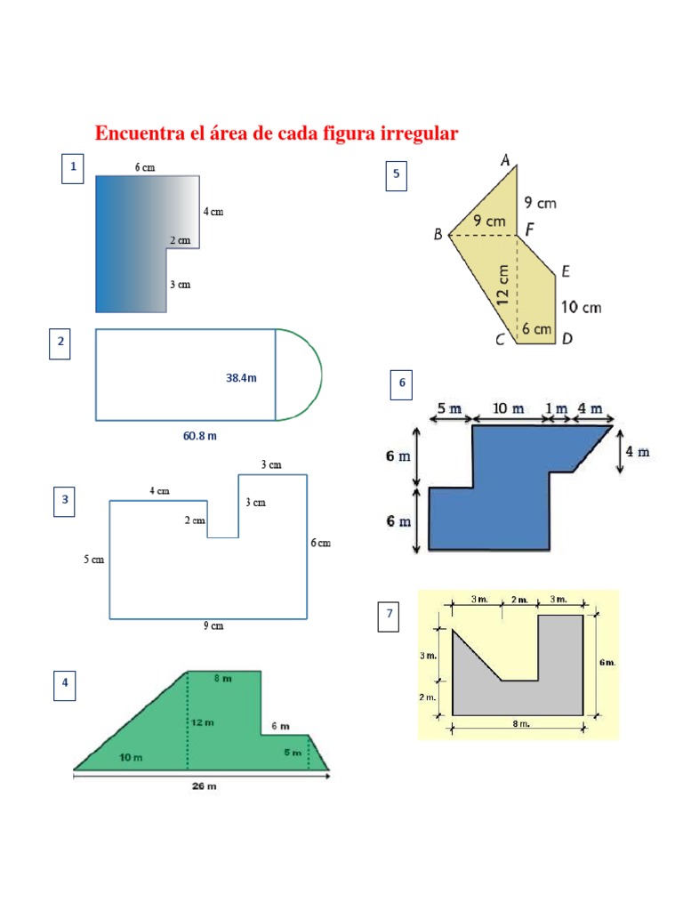 Encuentra El área De Cada Figura Irregular Pdf