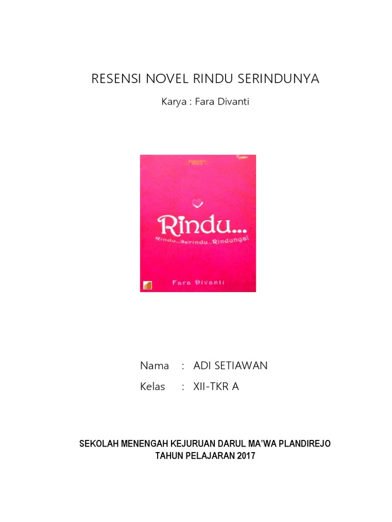Resensi Novel Rindu Serindunya - 2017 | PDF