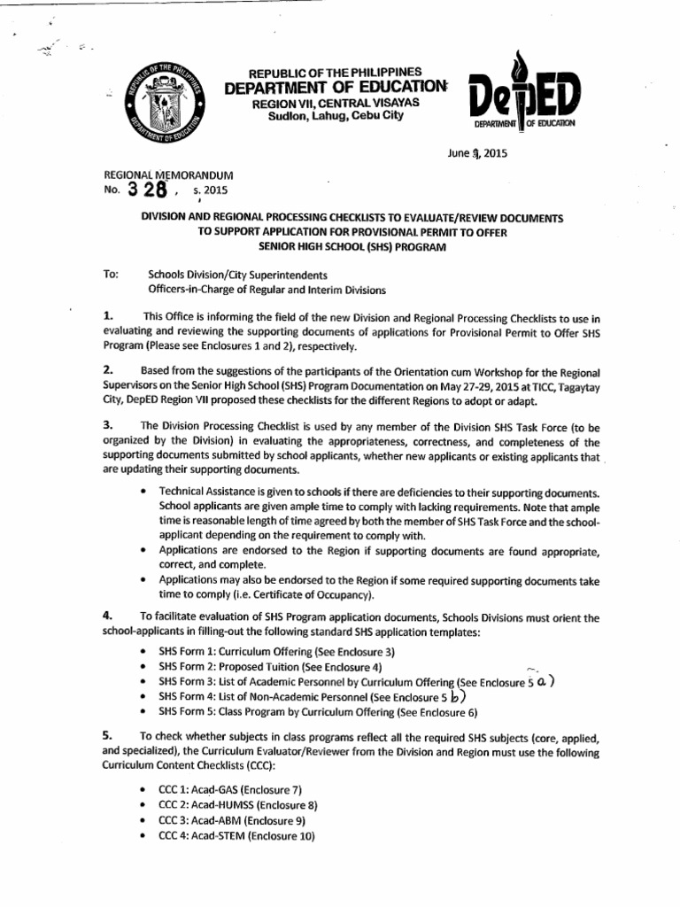 Shs Subject Checklists Pdf Pdf Professional Certification