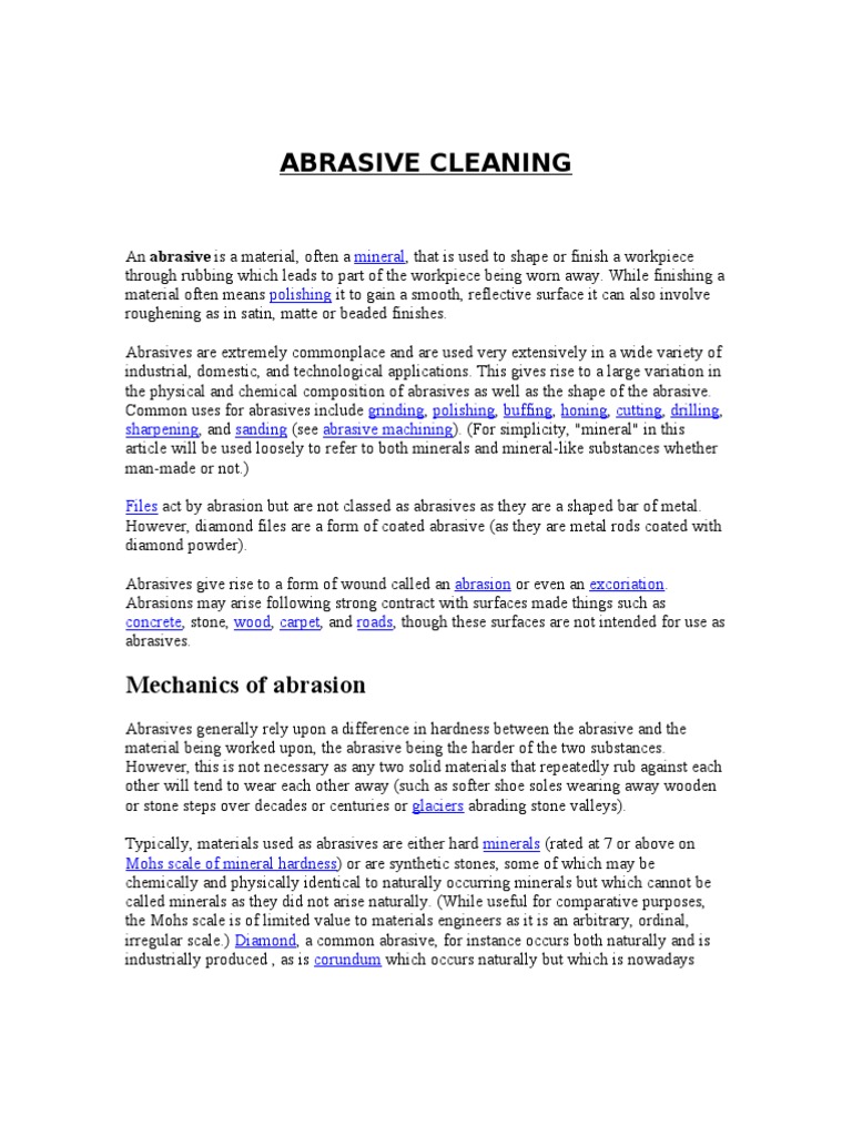 Abrasive Cleaning | PDF | Abrasive | Crafts