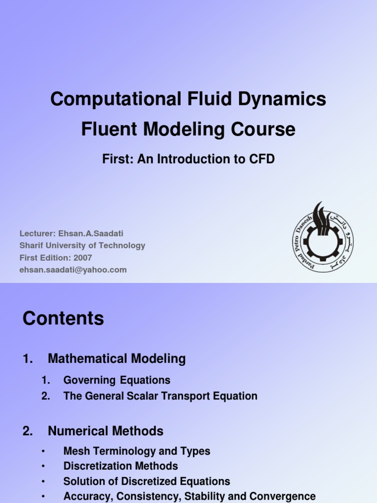 Computational Fluid DynamicsFluent Modeling CourseFirst: An Introduction To CFD | PDF | Partial ...