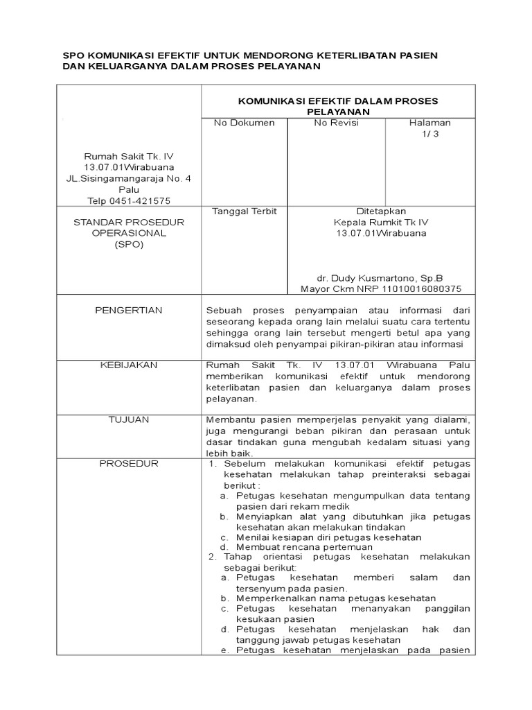 Spo Komunikasi Efektif Untuk Mendorong Keterlibatan Pasien Dan Keluarganya Dalam Proses ...