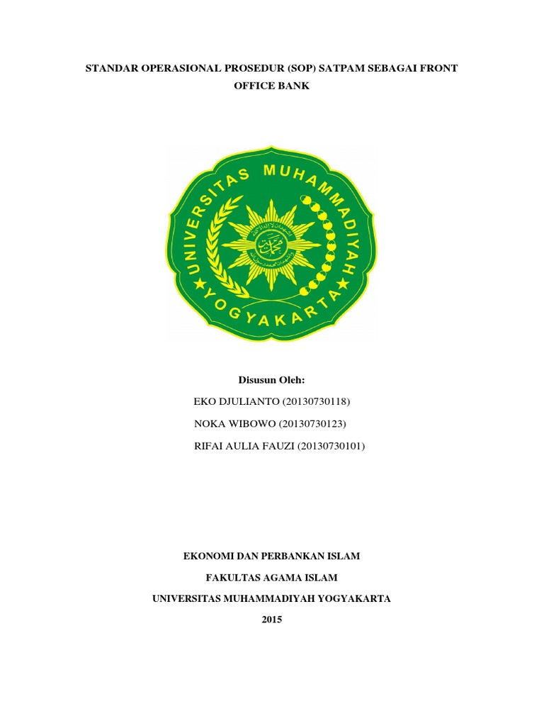 SOP Satpam sebagai Front Office Bank | PDF