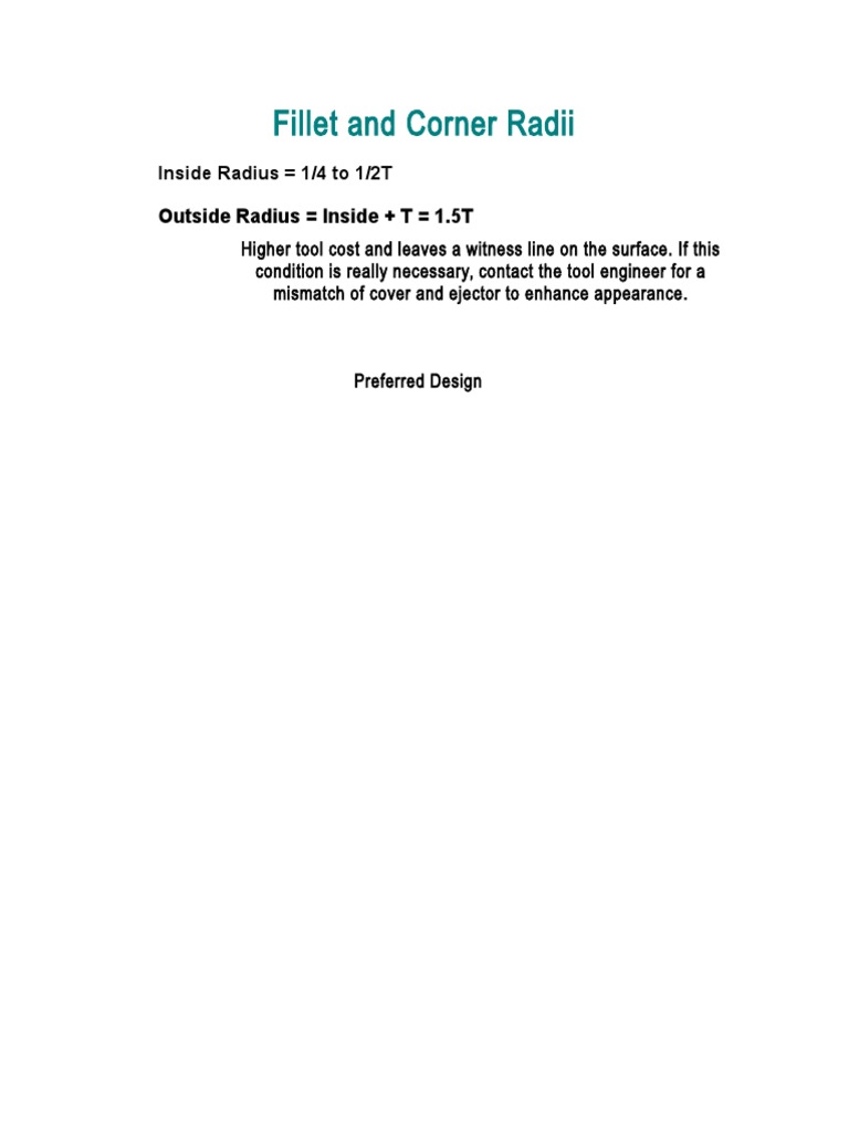 Fillet and Corner Radii | PDF | Technology & Engineering