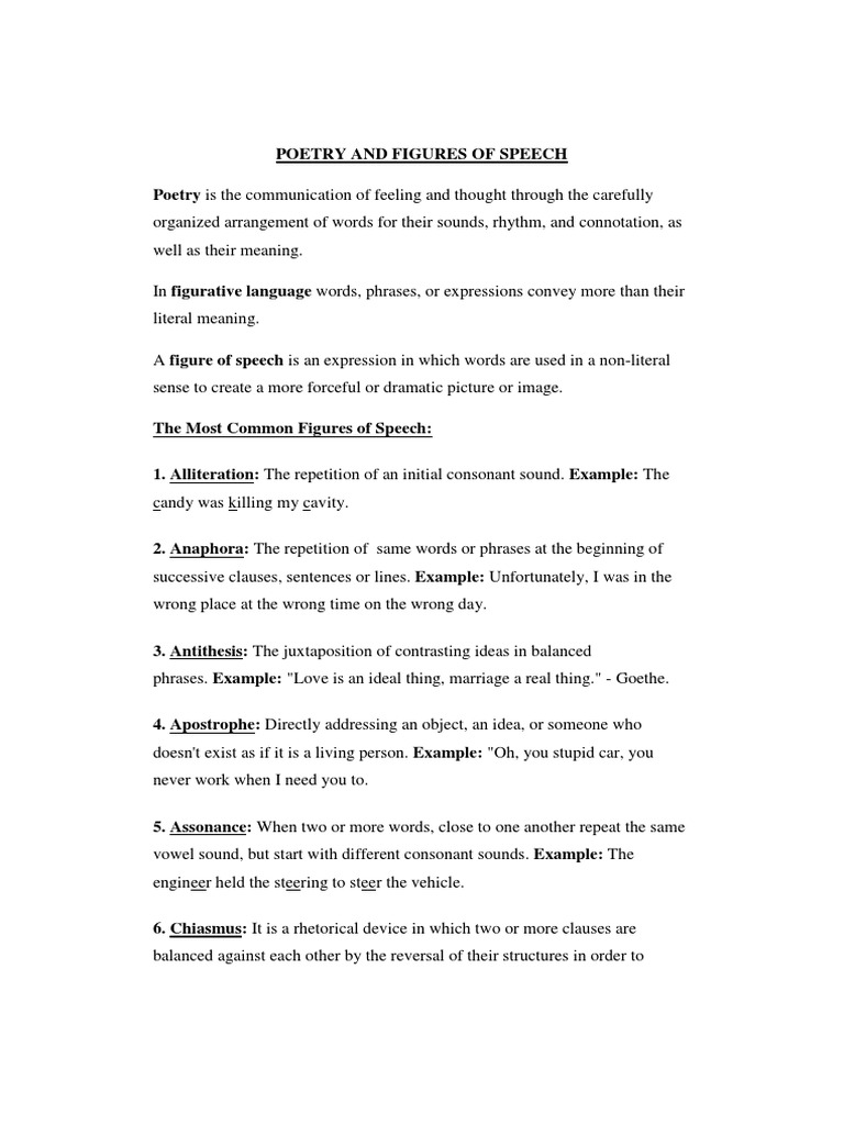 Poetry and Figures of Speech | PDF | Poetry | Rhetorical Techniques