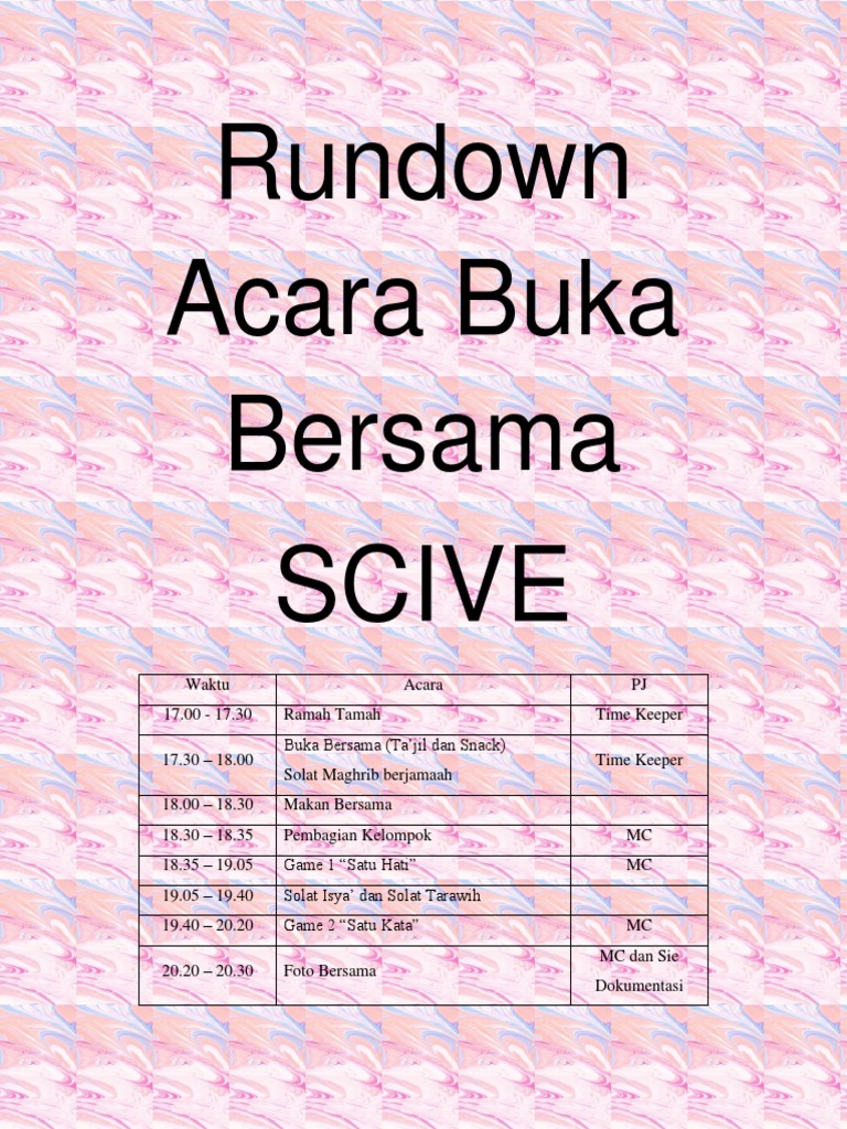 Rundown Acara Buka Bersama | PDF