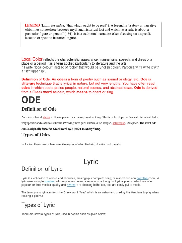 Definition of Lyric | PDF | Lyric Poetry | Poetry