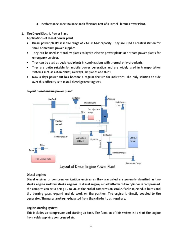Performance, Heat Balance and Efficiency Test of A Diesel Electric ...