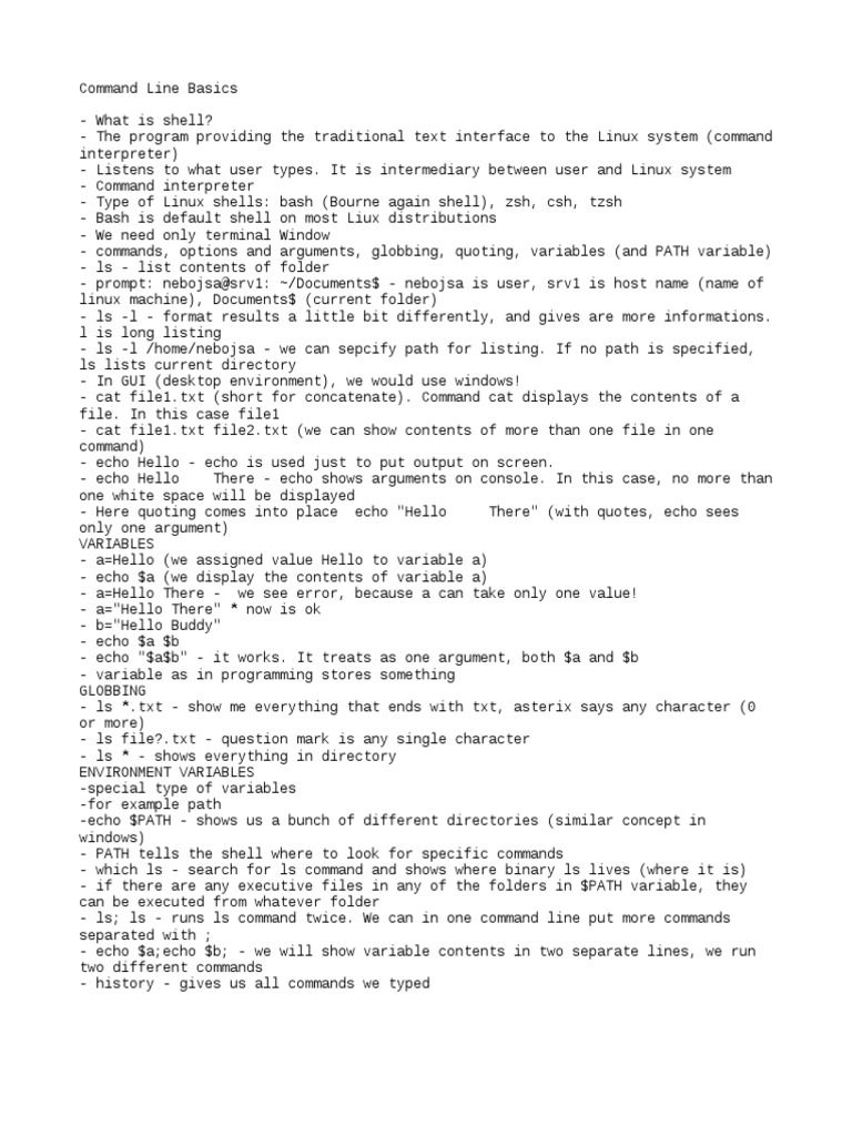 Cas - Command Line Basics | PDF | Command Line Interface | Directory ...