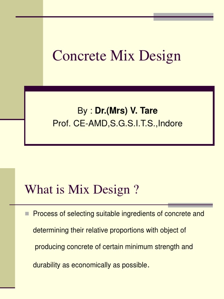 Concrete Mix Design | PDF | Concrete | Building