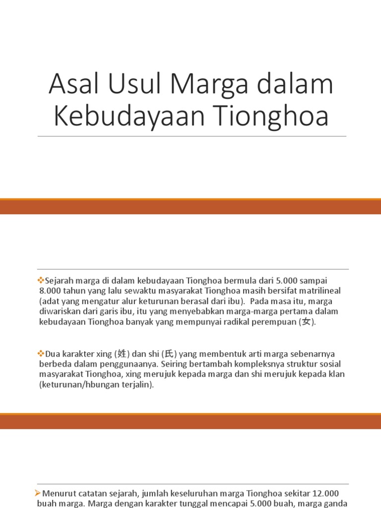 Asal Usul Marga Tionghoa | PDF | Seni & Disiplin Bahasa
