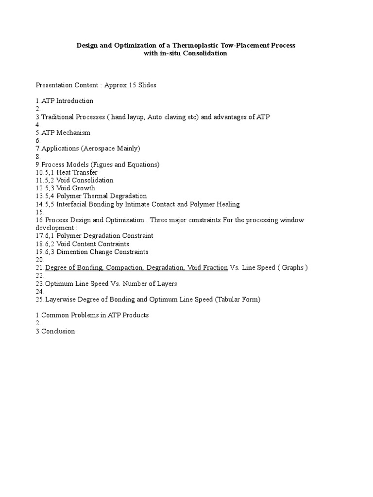 Design and Optimization of A Thermoplastic Tow-Placement Process With ...