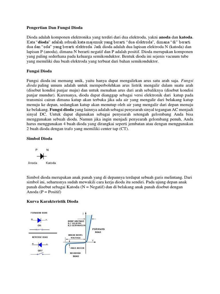 Pengertian Dan Fungsi Dioda Dalam Elektronika | PDF | Teknologi & Rekayasa