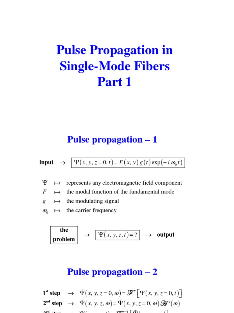 Pulse Propagation in Single-Mode Fibers | PDF | Dispersion (Optics ...