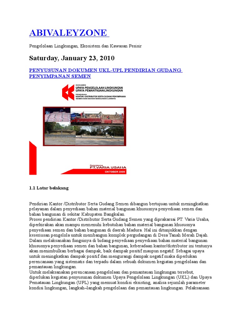 Contoh 1 Ukl Upl Gudang | PDF