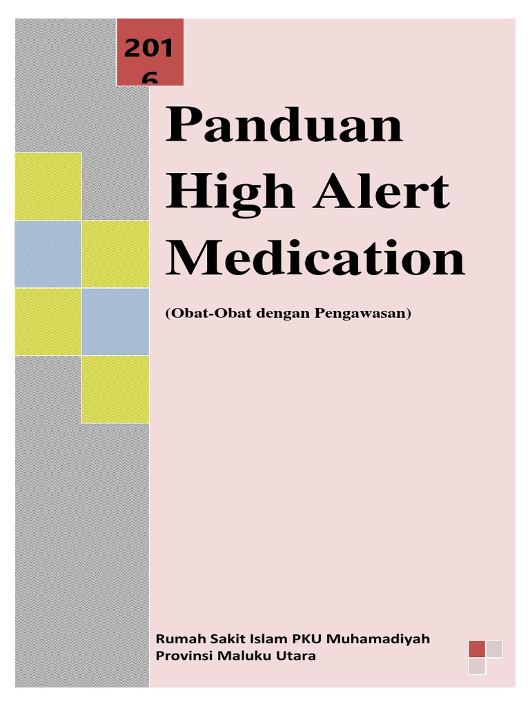 Panduan Obat High Alert RS PKU 2016 | PDF