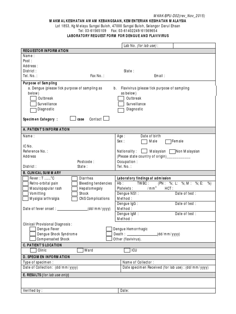 Borang Denggi | PDF | Microbiology | Epidemiology