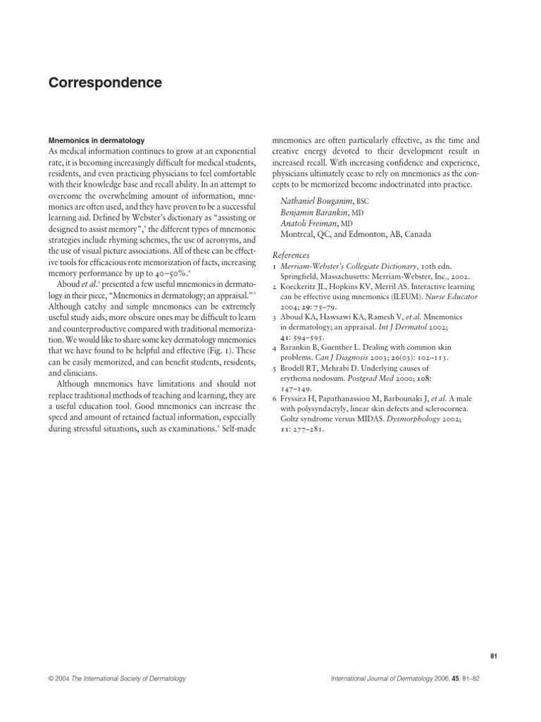 Mnemonics in Dermatology | Download Free PDF | Systemic Lupus ...