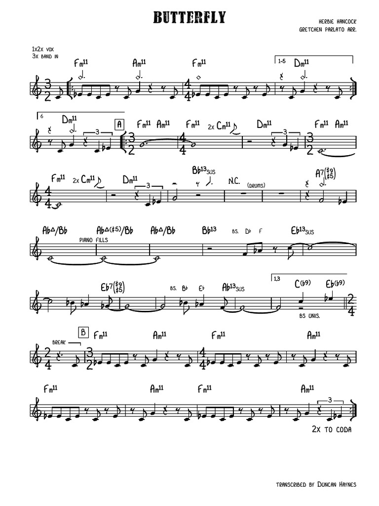 Butterfly - Gretchen Parlato Leadsheet PDF | PDF
