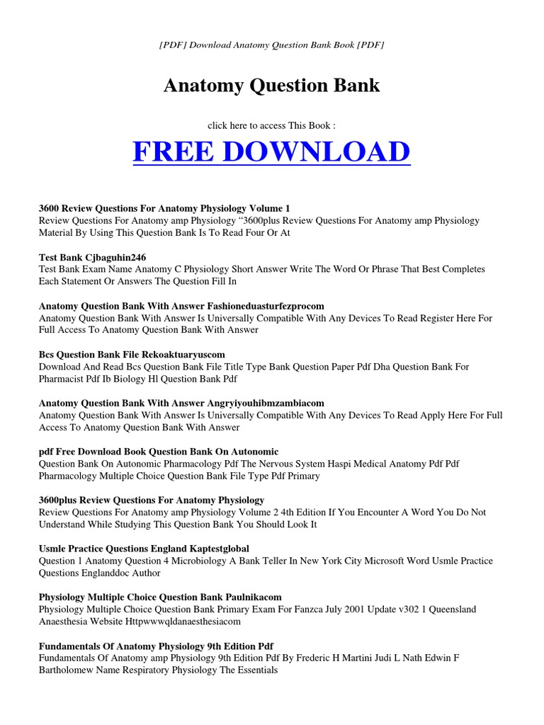 1st Year Mbbs Anatomy Important Questions With Answers Exam Point of ...