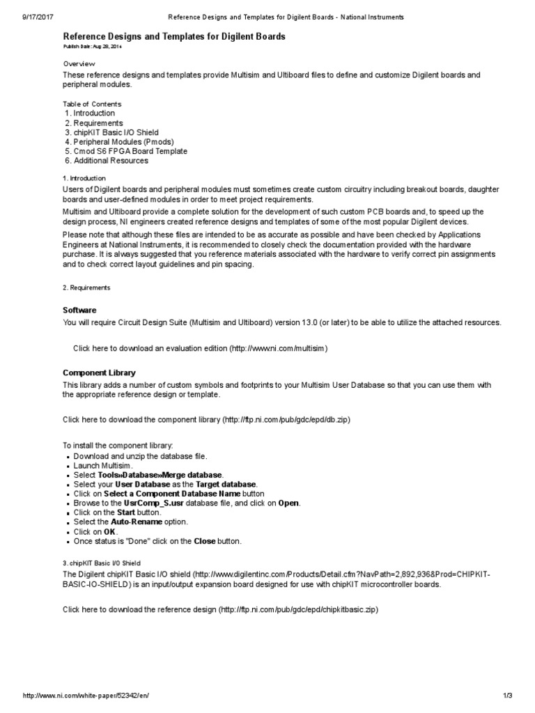 Reference Designs and Templates For Digilent Boards - National ...