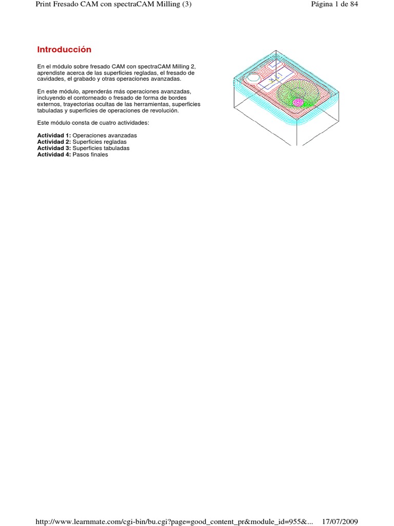 Fresado CAM Con SpectraCAM Milling | PDF | Point and Click | Mecanizado