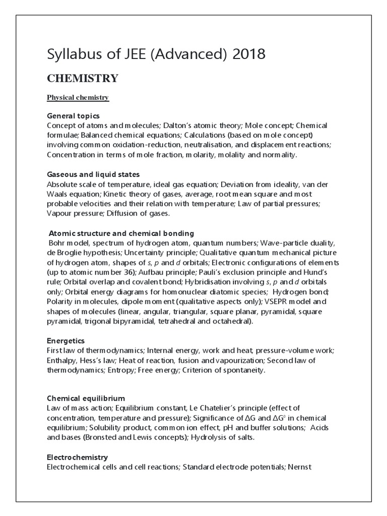 JEE Advanced Syllabus 2018 | PDF | Matrix (Mathematics) | Trigonometric ...