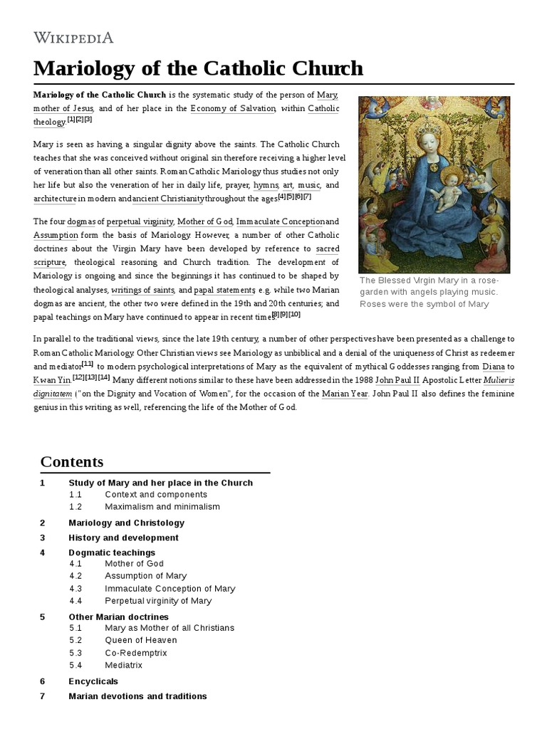 Mariology | PDF | Mary, Mother Of Jesus | Catholic Church