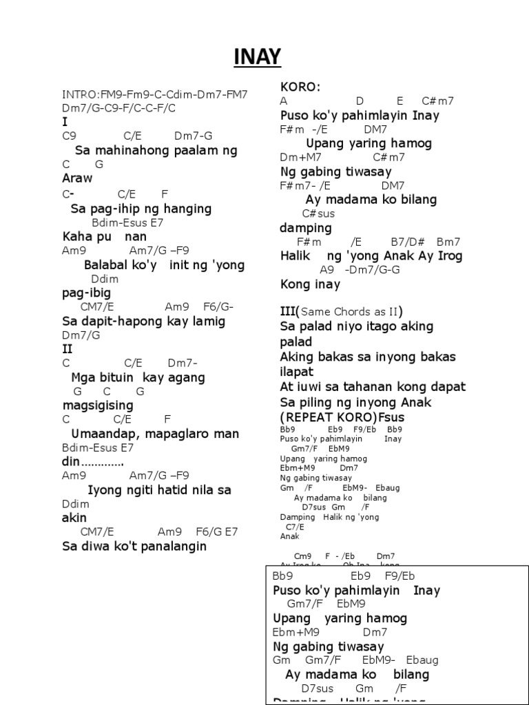 INAY lyrics and chords