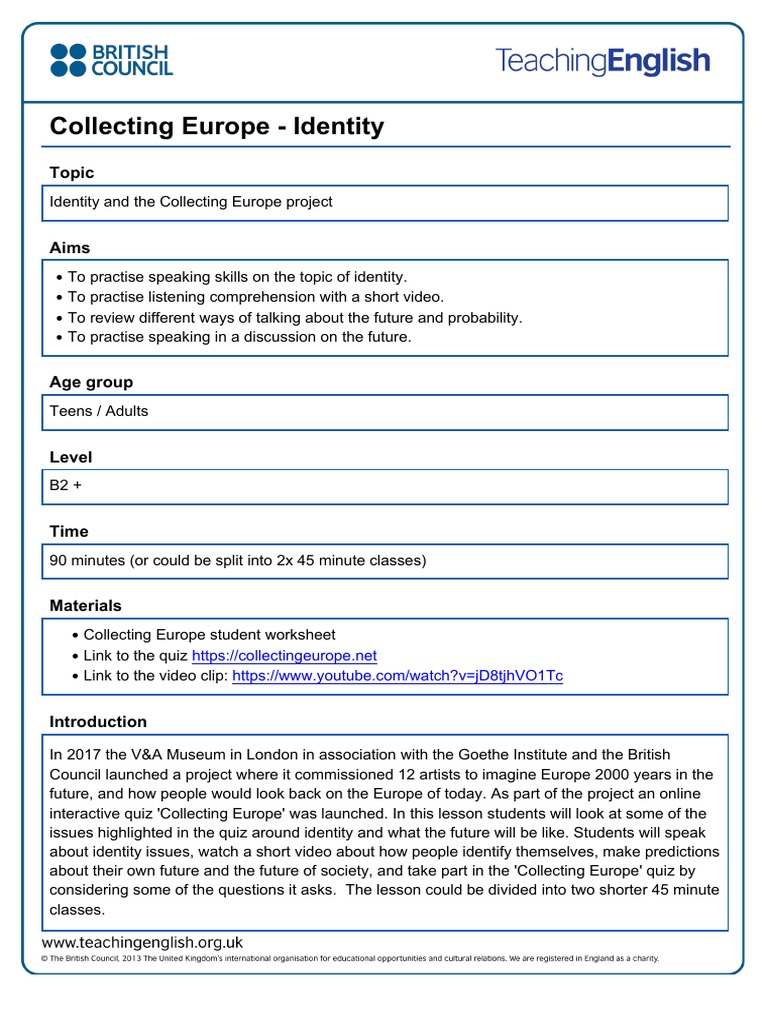 Collecting Europe Lesson Plan | PDF | Business