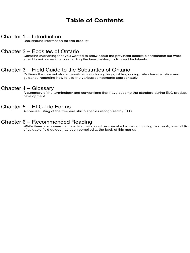 Ontario Ecosite Classification Manual | PDF | Vegetation | Ecology