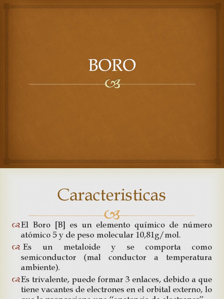 Propiedades y Aplicaciones del Boro | PDF | Boro | Ácido clorhídrico