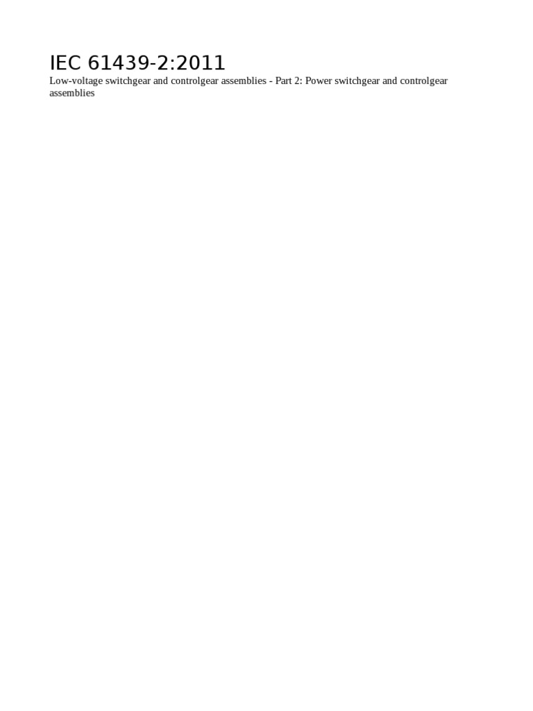 Low-Voltage Switchgear and Controlgear Assemblies - Part 2: Power ...
