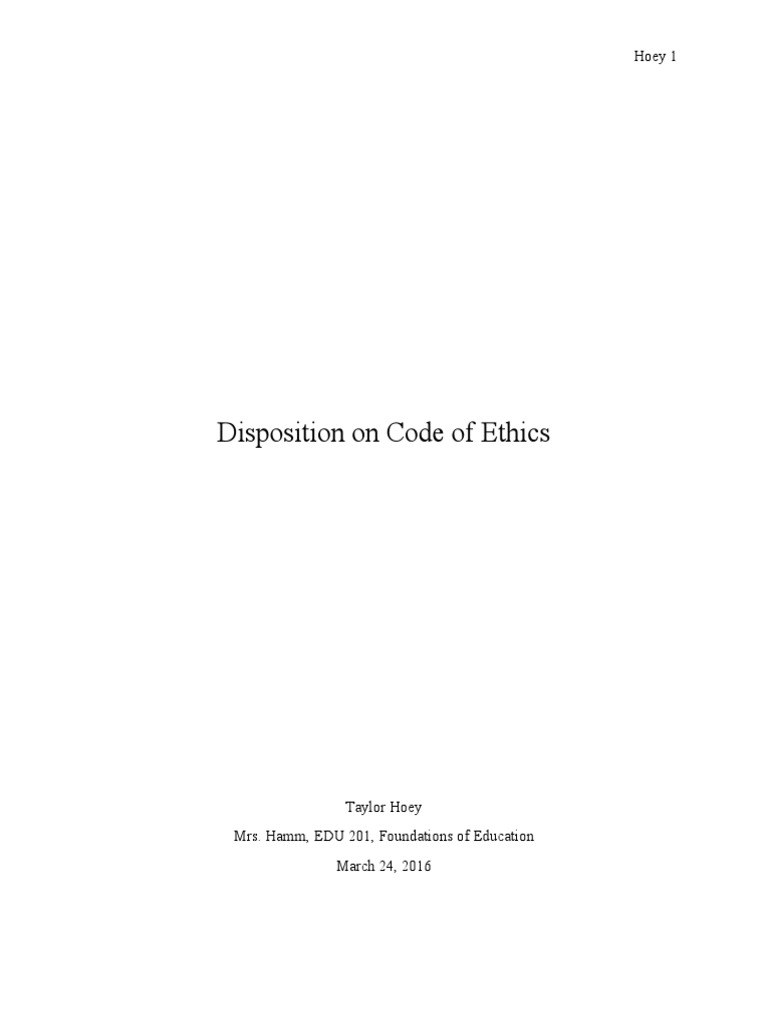 Ethics Paper | PDF | Integrity | Teachers