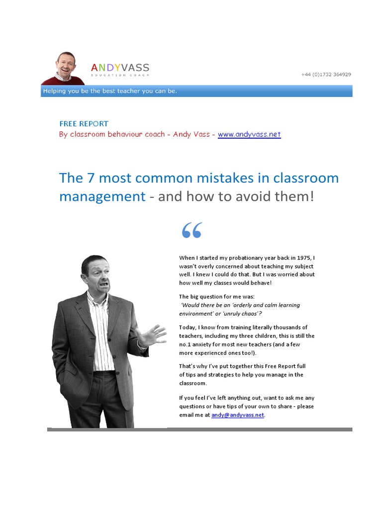 The 7 Most Common Mistakes in Classroom Management: and How To Avoid ...