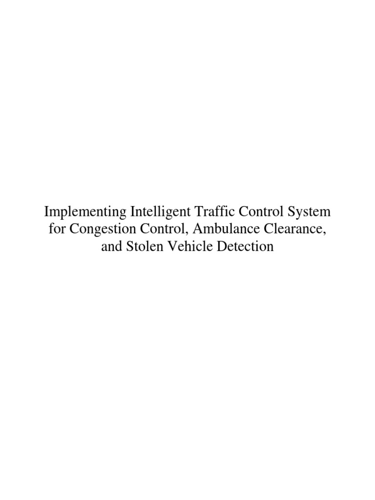 Implementing an Intelligent Traffic Control System Using RFID and ...